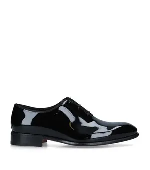 Santoni Patent Carter Wholecut Oxford Shoes