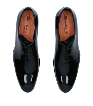 Santoni Patent Carter Wholecut Oxford Shoes