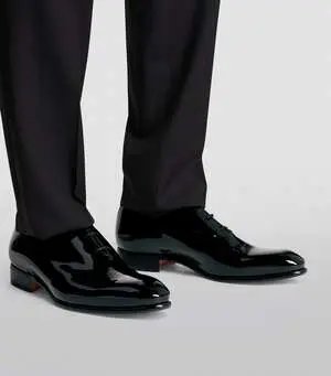 Santoni Patent Carter Wholecut Oxford Shoes