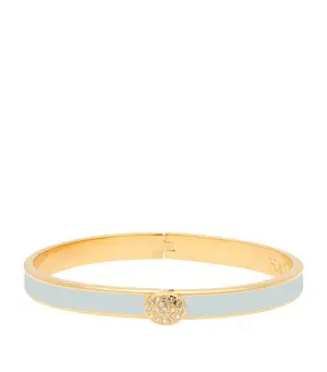 Halcyon Days Gold-plated Crystal Button Bangle - Blue