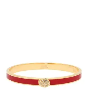 Halcyon Days Gold-plated Crystal Button Bangle - Red