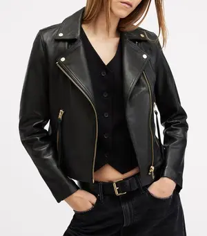 ALLSAINTS Leather Dalby Biker Jacket - Black