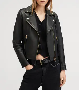 ALLSAINTS Leather Dalby Biker Jacket - Black