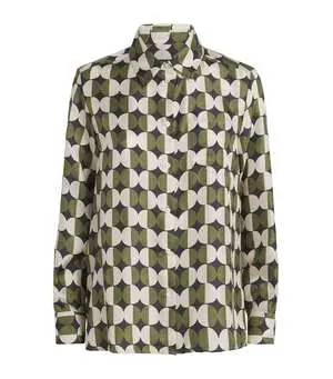 Max Mara Printed Silk Shirt - Black