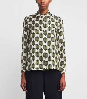 Max Mara Printed Silk Shirt - Black