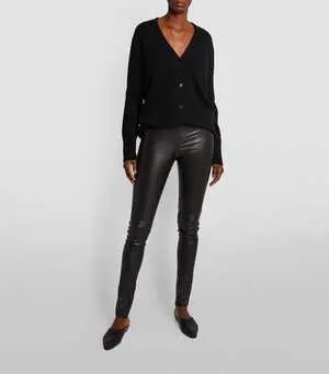 JOSEPH Leather Stretch Leggings - Black