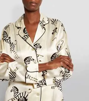 Olivia Von Halle Silk Zelda Lila Pyjama Set - Ivory