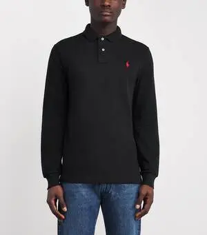 Polo Ralph Lauren Polo Pony Long-sleeved Polo Shirt - Black