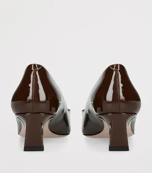 ROGER VIVIER Patent Leather Belle Vivier Trompette 45 Pumps - Brown