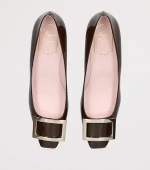 ROGER VIVIER Patent Leather Belle Vivier Trompette 45 Pumps - Brown