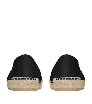 Saint Laurent Leather Espadrilles - Black