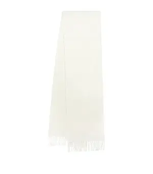 Max Mara Cashmere Monogram Scarf - White