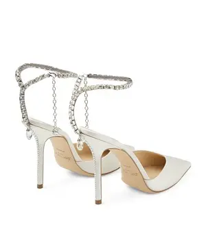 JIMMY CHOO Saeda 100 Satin Pumps - Ivory