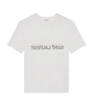 Saint Laurent Logo T-shirt - Nude