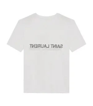 Saint Laurent Logo T-shirt - Nude