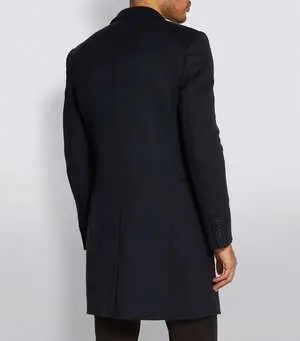 Giorgio Armani Cashmere Tailored Overcoat - Blue