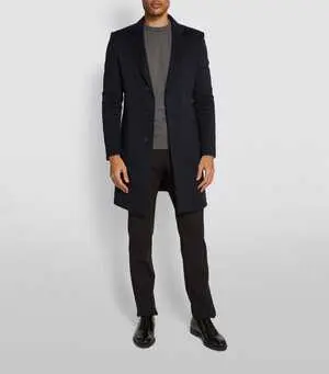 Giorgio Armani Cashmere Tailored Overcoat - Blue