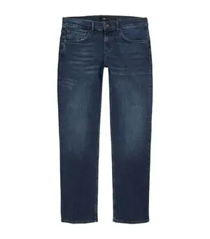 7 For All Mankind Straight Luxe Dark-wash Jeans - Navy