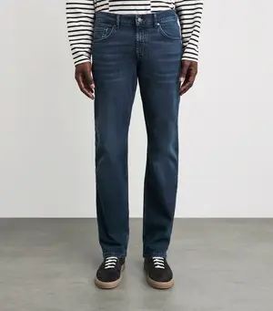 7 For All Mankind Straight Luxe Dark-wash Jeans - Navy