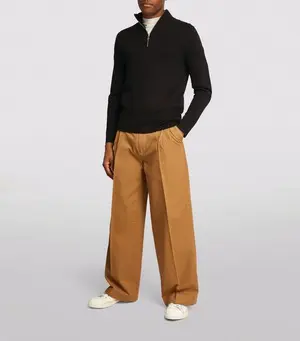 Sandro Half-zip Wool Sweater - Black