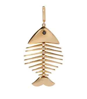 Annoushka Diamond Fish Bones Charm - Gold