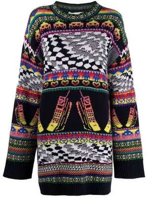 Stella McCartney Oversized Intarsia Knit Jumper - Black
