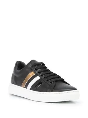 MADISON MAISON 3 Stripe Leather Sneakers - Black
