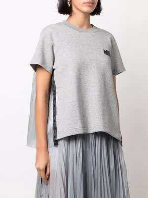 Nike X Sacai Pleated-Back T-Shirt - Grey | Editorialist