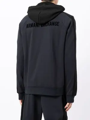 Armani Exchange Logo Embossed Zip-up Hoodie