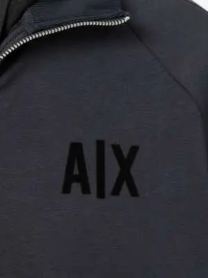 Armani Exchange Logo Embossed Zip-up Hoodie