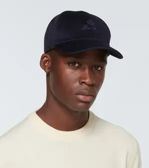 Loro Piana Cashmere Baseball Cap - Blue
