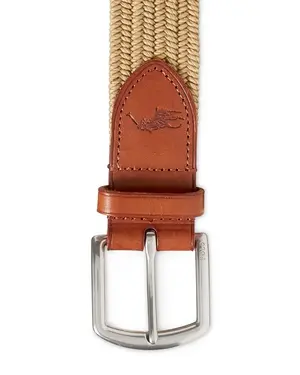 Polo Ralph Lauren Ralph Lauren Leather-trimmed Braided Belt - Brown