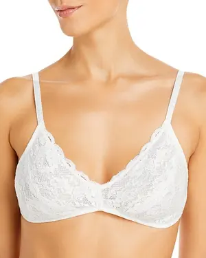 Cosabella Wireless Lace Triangle Bralette - Moon Ivory