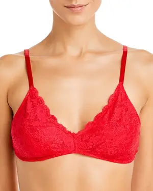 Cosabella Wireless Lace Triangle Bralette - Rossetto