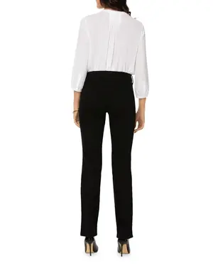 NYDJ Petites Marilyn High Rise Straight Jeans - Black