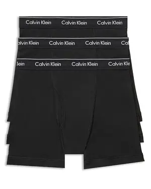 Calvin Klein Cotton Boxer Briefs, Pack Of 3 - Black