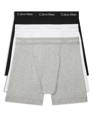 Calvin Klein Cotton Boxer Briefs, Pack Of 3 - Gray/black/white