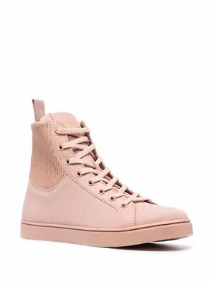 GIANVITO ROSSI Knit-panelled High-top Sneakers