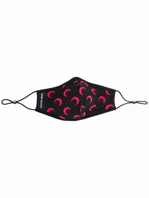 MARINE SERRE Crescent Moon-print Face Mask - Black