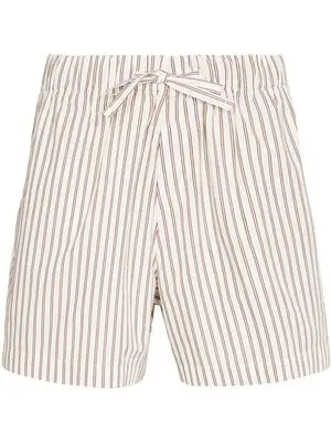 TEKLA Vertical-stripe Pajama Shorts
