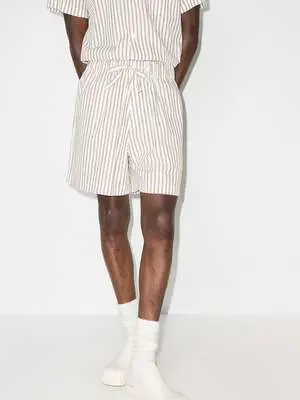 TEKLA Vertical-stripe Pajama Shorts