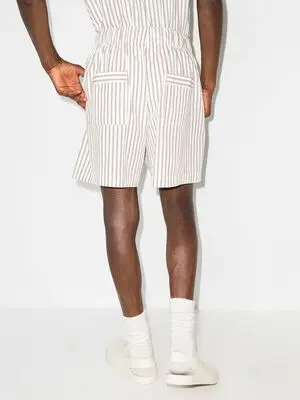 TEKLA Vertical-stripe Pajama Shorts