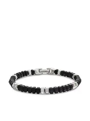 David Yurman Sterling Silver Hex Bead Bracelet - Black