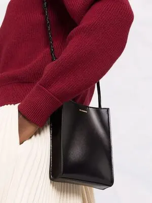 JIL SANDER Tangle Leather Shoulder Bag