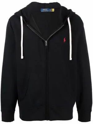 Polo Ralph Lauren Embroidered-logo Zip-up Hoodie - Black