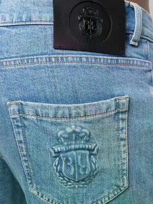 BILLIONAIRE Iconic Crest Embossed Straight-cut Jeans