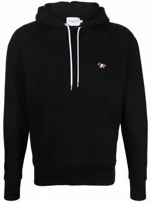 Maison Kitsuné Embroidered Logo Hoodie - Black