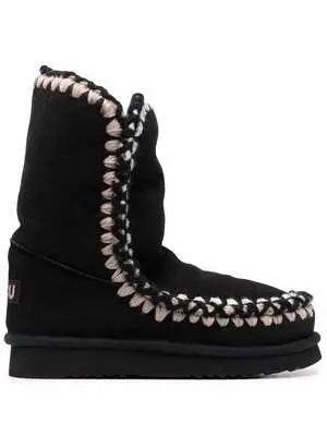 Mou Whipstitch-detail Eskimo Boots - Black