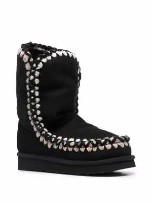 Mou Whipstitch-detail Eskimo Boots - Black