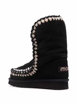 Mou Whipstitch-detail Eskimo Boots - Black